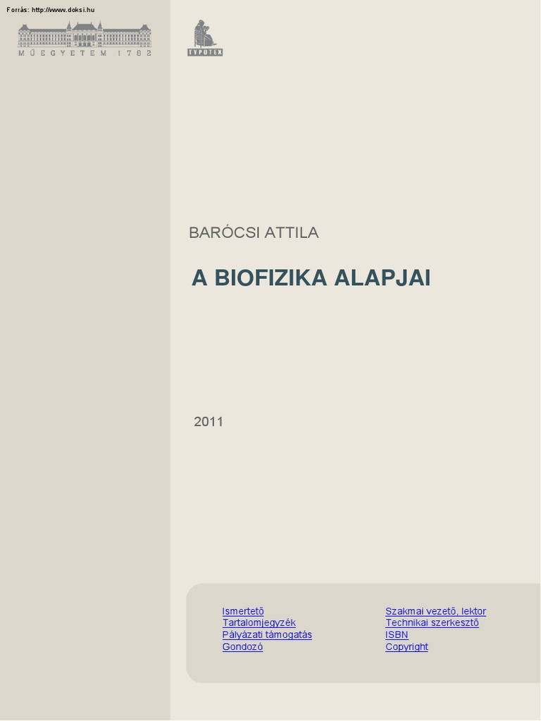 Barocsi Attila A Biofizika Alapjai | PDF