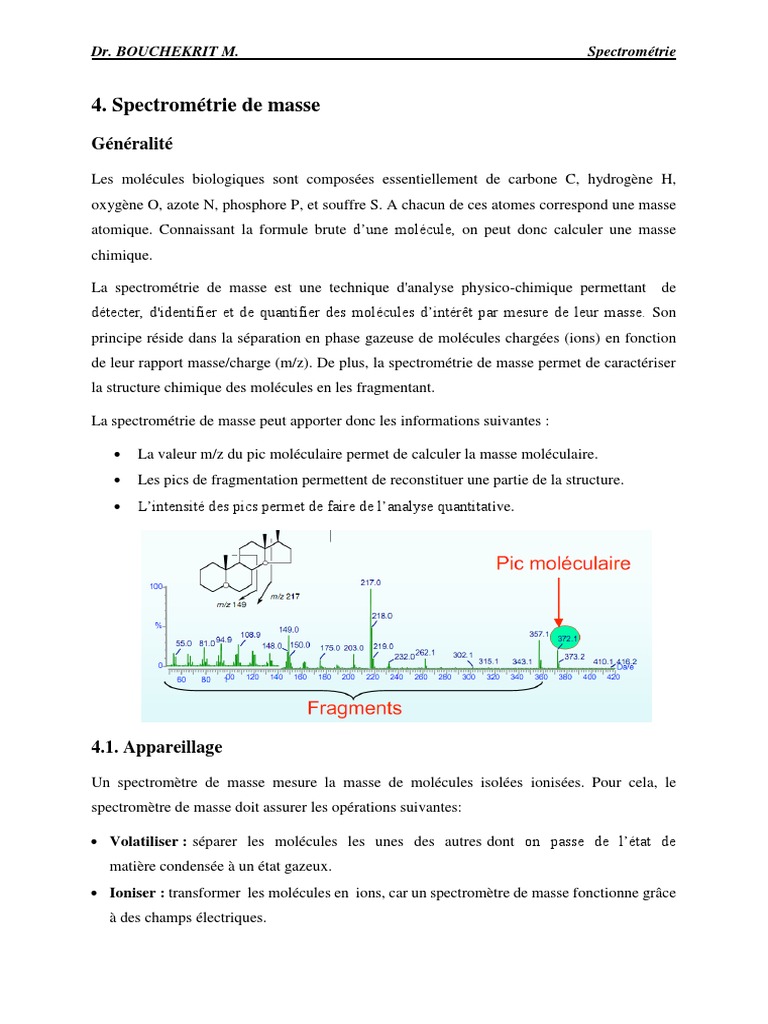 Introduction à la spectrométrie de masse | PDF | Spectrométrie de masse ...
