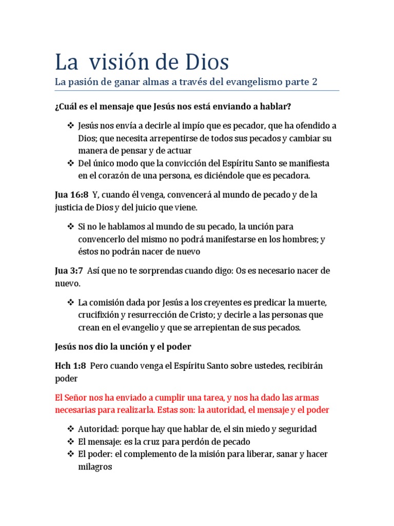La Visión de Dios - Evangelismo Parte 2 | PDF | Jesús | Pecado