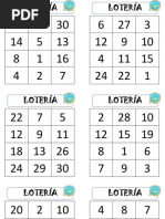 Loteria de Números 1-20 | PDF | Juegos de cartas | Jugando a las cartas