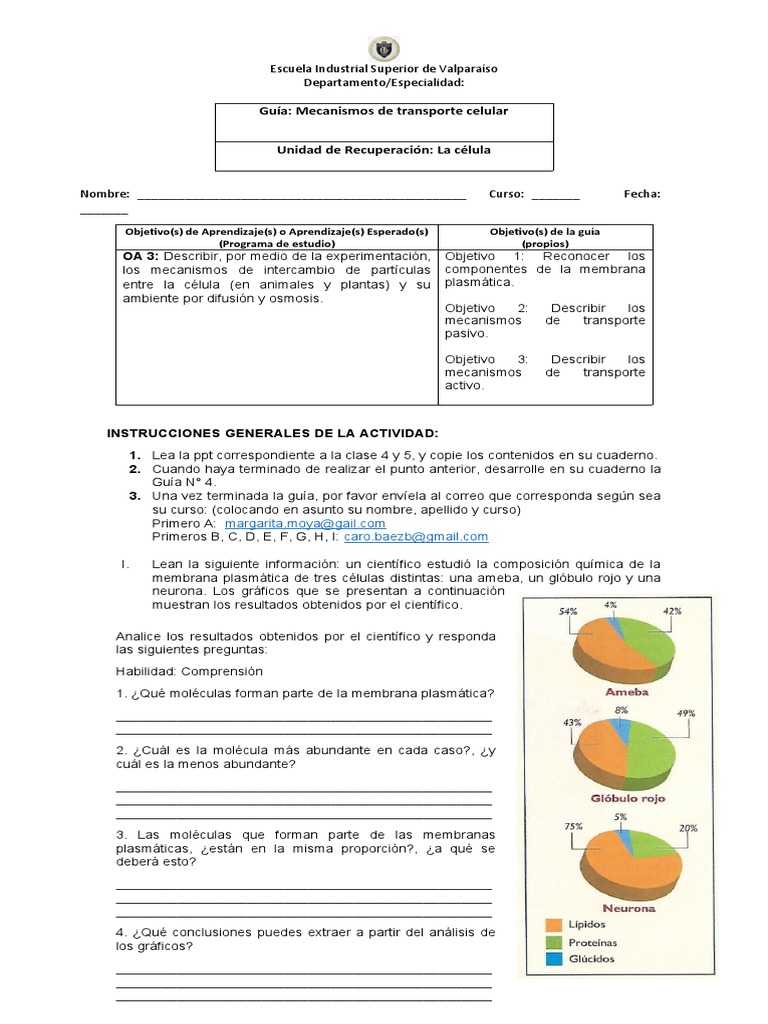Clases 4 y 5 Guía Mecanismos de Transporte Celular | PDF | Bioquímica ...