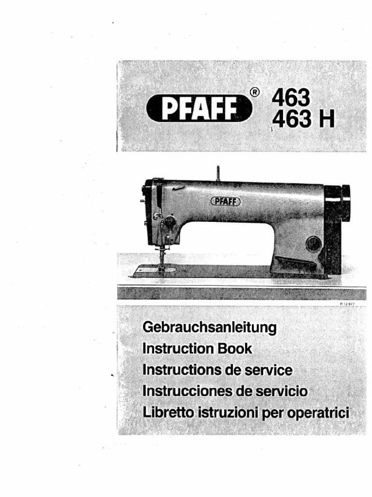 Manual Pfaff 463 (Español - 28 Páginas) | PDF