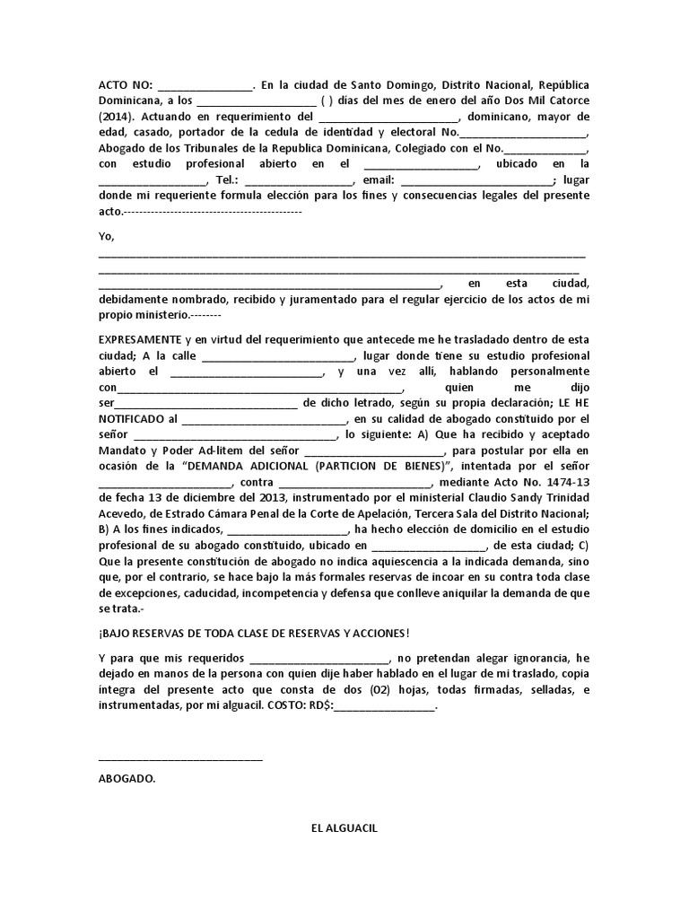 Constitución De Abogado Recurso Pdf República Dominicana Gobierno