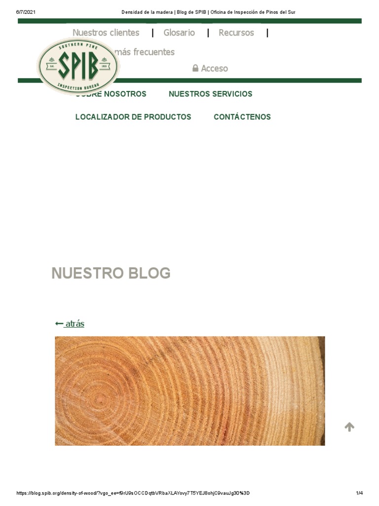 Densidad de La Madera - Blog de SPIB - Oficina de Inspección de Pinos ...