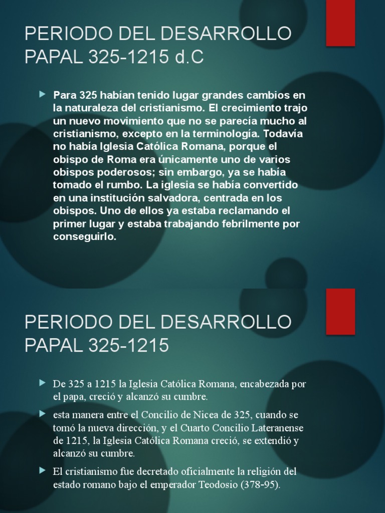 Periodo Del Desarrolo Papal | PDF | Iglesia Católica | Constantino el ...