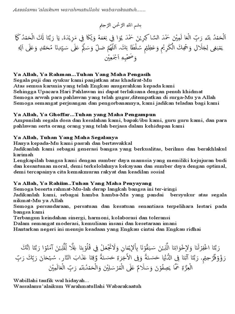 Teks Doa Hari Pahlawan | PDF