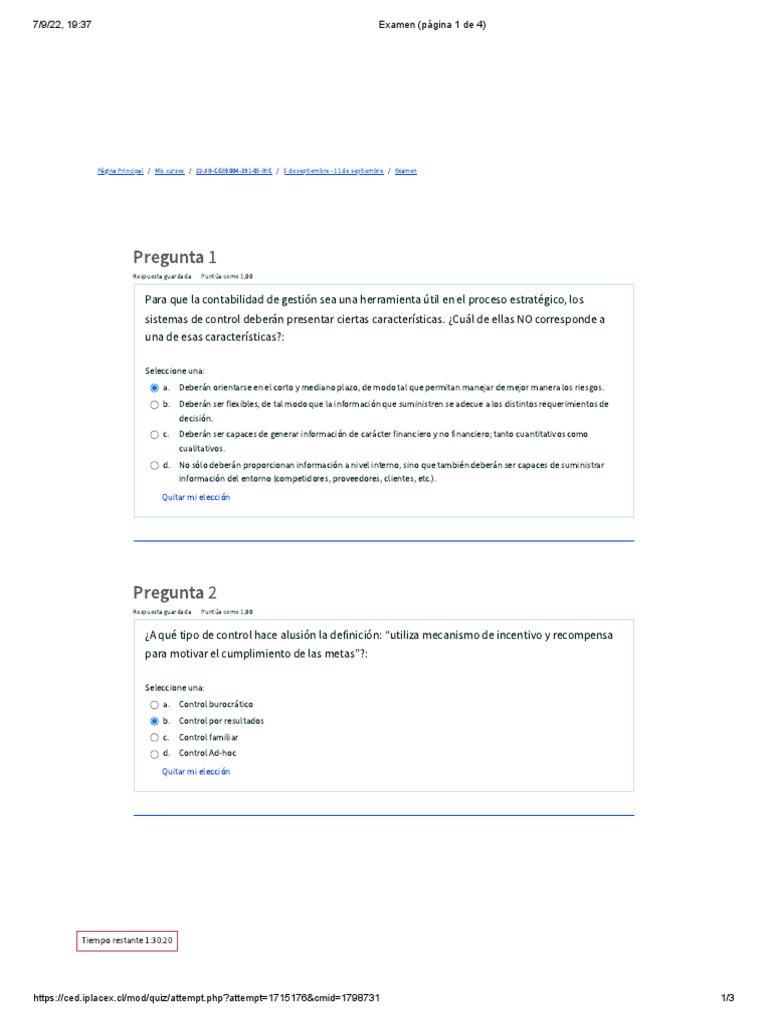Examen Control de Gestion 95 | PDF | Presupuesto | Prueba (evaluación)