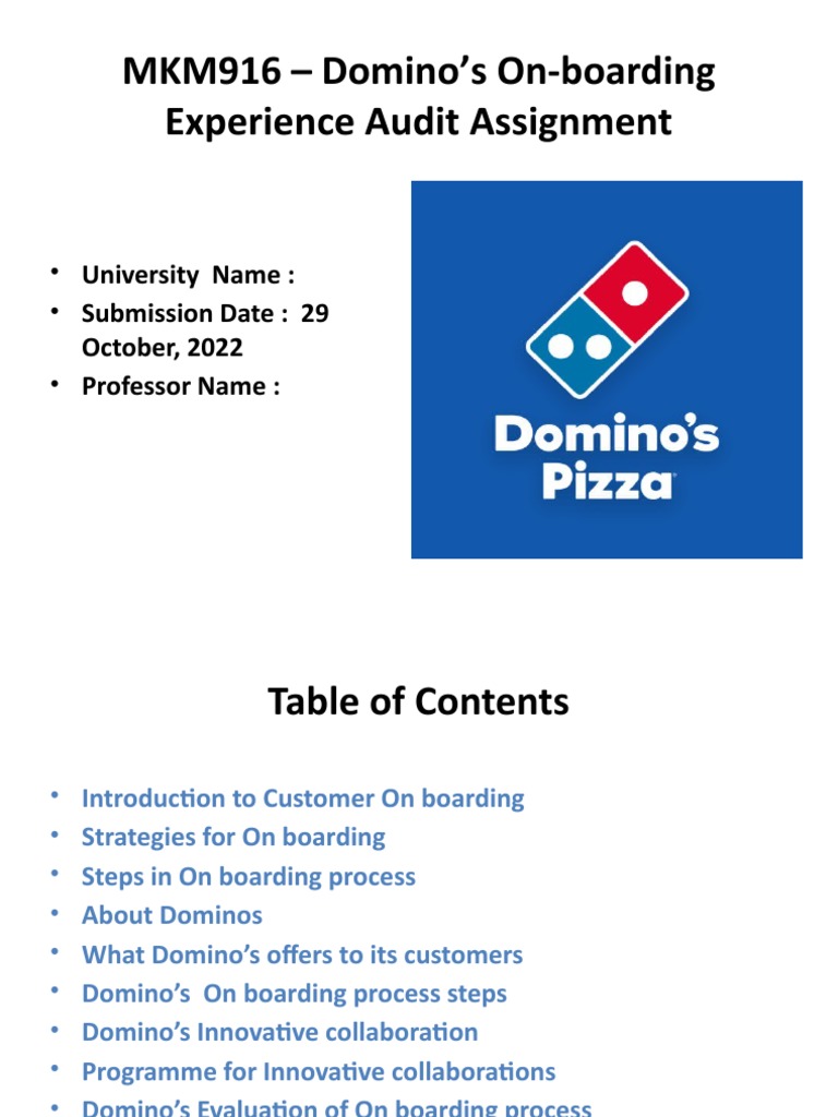 Onboarding Audit For Domino's | PDF | Domino's Pizza | Fast Food Restaurants