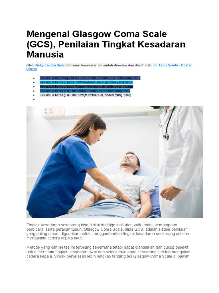 Mengenal Glasgow Coma Scale | PDF
