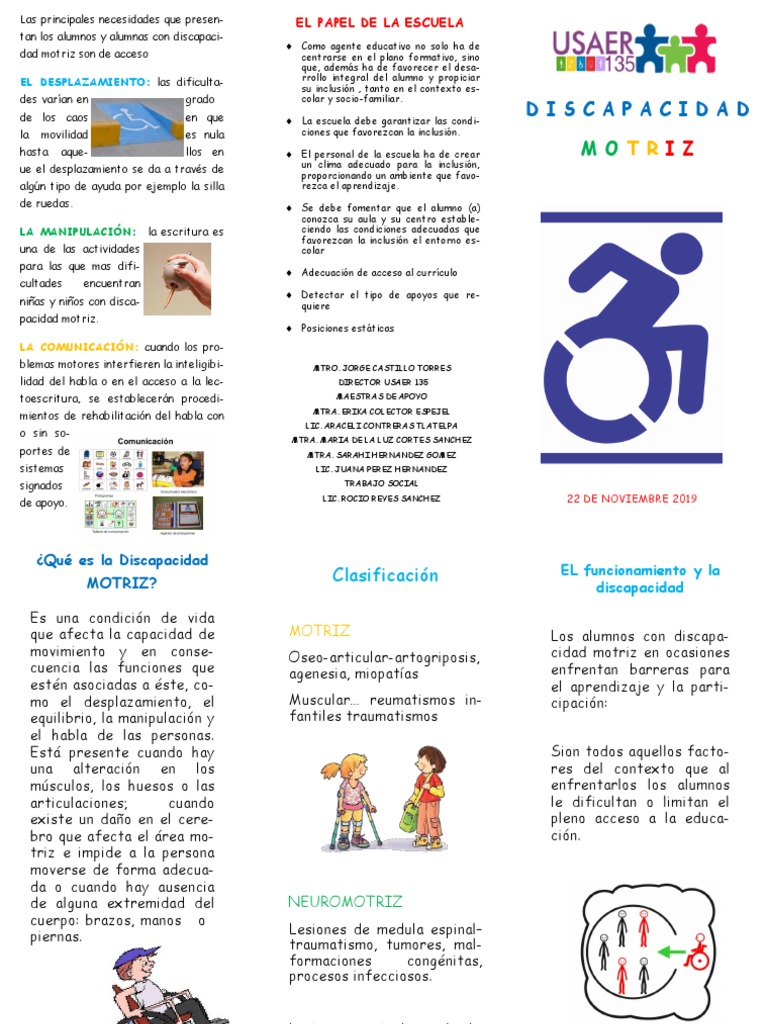 Triptico MOTRIZ | PDF | Inclusión (Educación) | Lesión