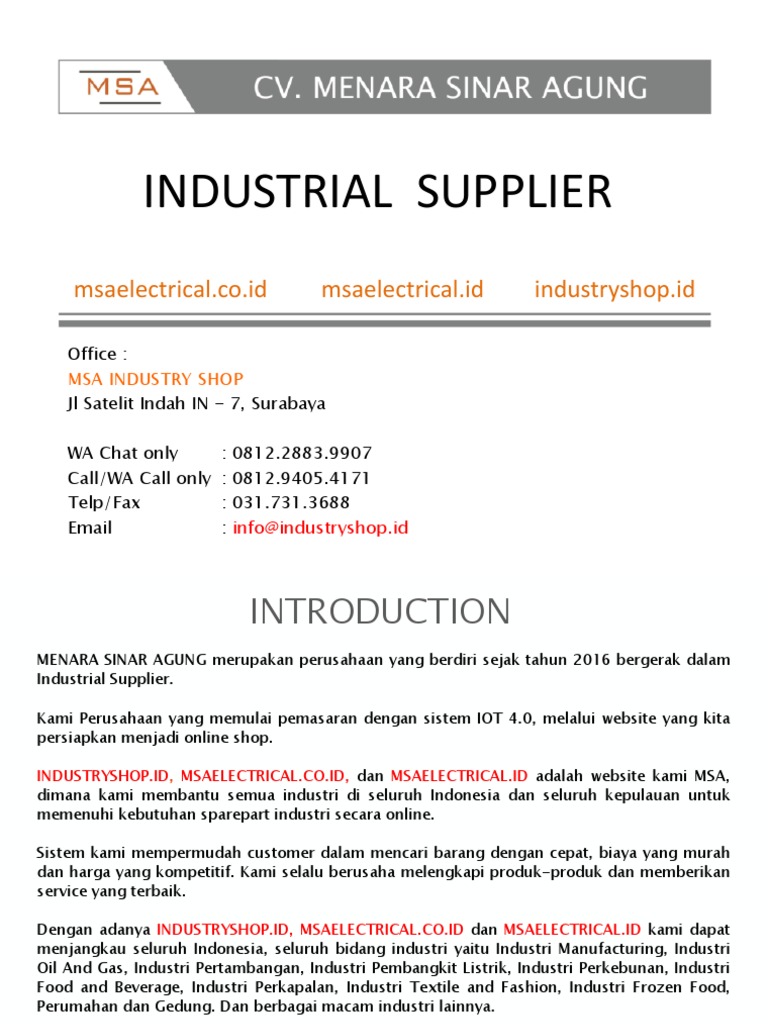 Katalog MSA Electrical 7.2 | PDF