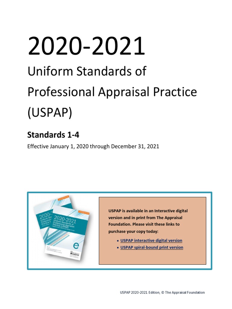 USPAP Standards 1 4 | PDF | Real Estate Appraisal