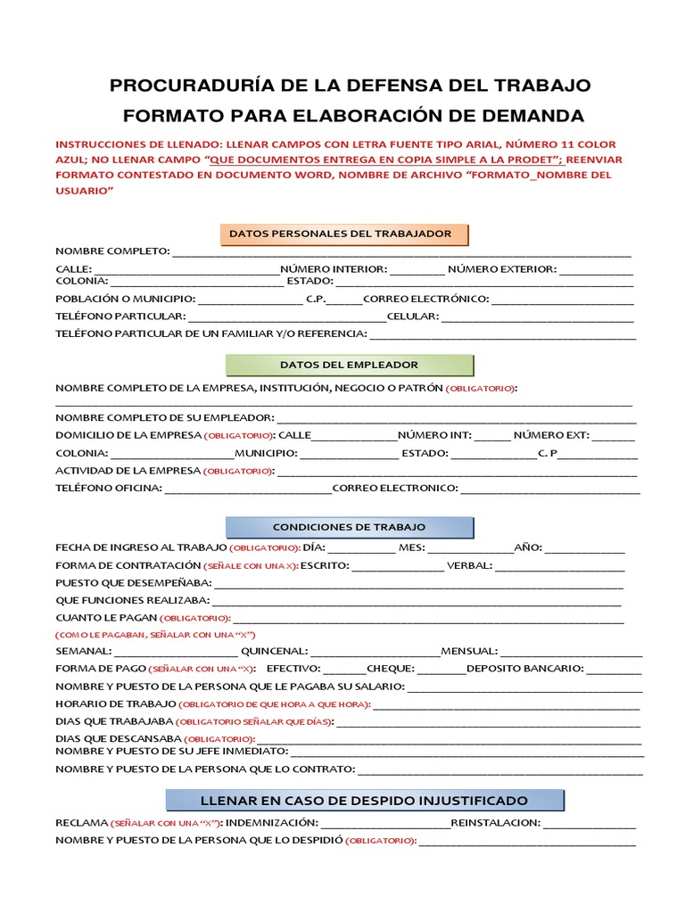 Formato de Demanda Laboral | PDF | Crecimiento personal y profesional
