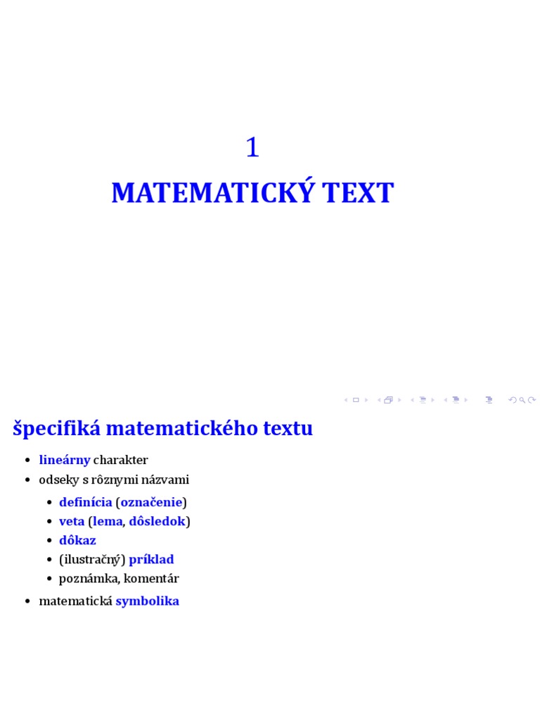 Prednaska01 Matematicky Text | PDF