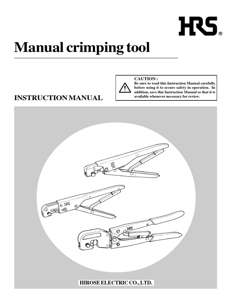 Crimping Tool Instruction Manual | PDF | Electrical Connector ...