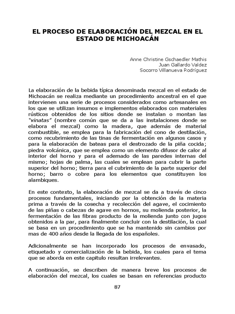 El Proceso de Elaboración Del Mezcal | PDF | Fermentación