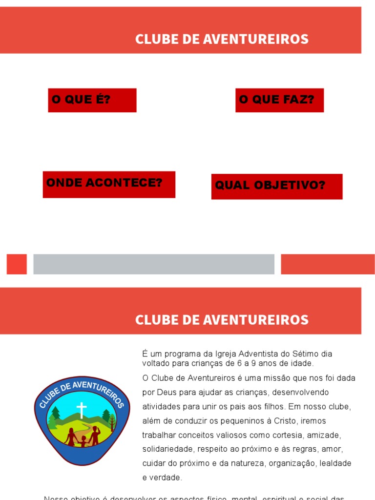 O Que É o Clube de Aventureiros | PDF