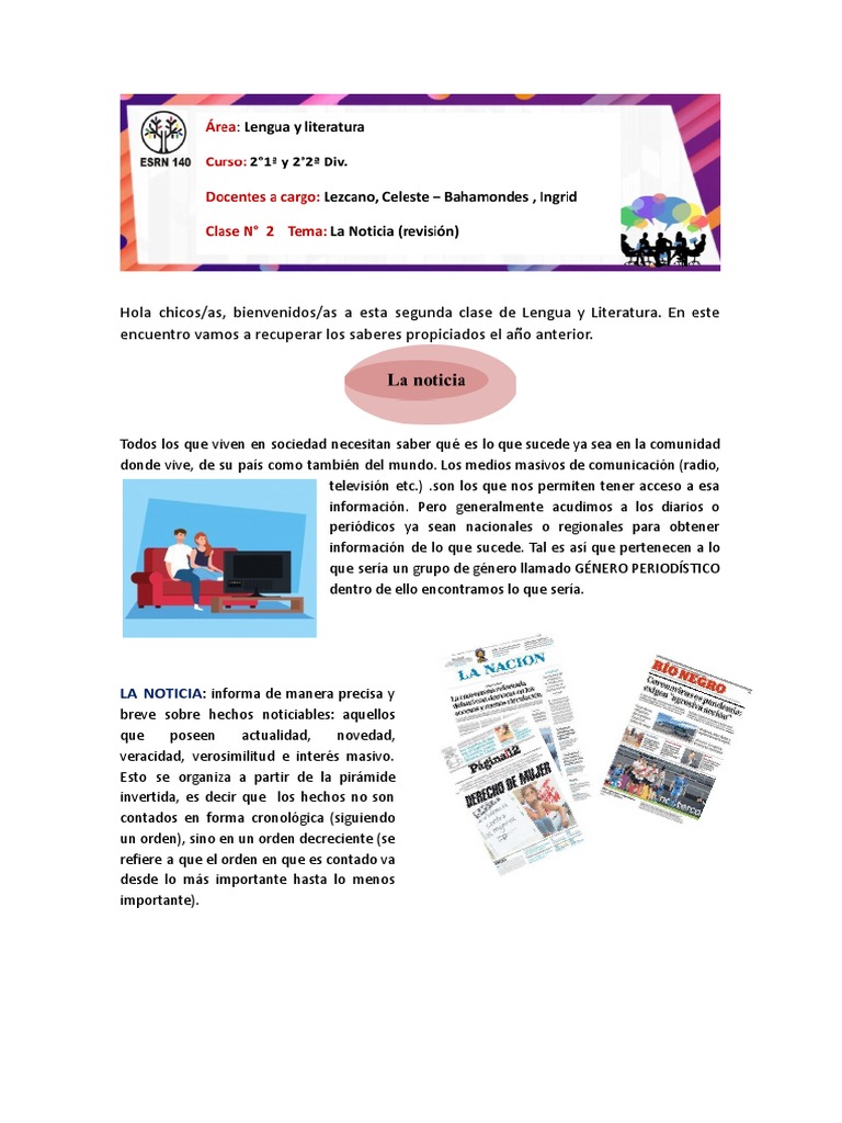 Clase 1 La Noticia | PDF
