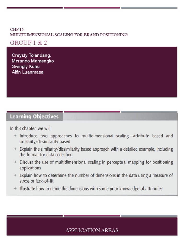 CHP 15 MULTIDIMENSIONAL SCALING FOR BRAND POSITIONING Group 1 & 2 | PDF | Brand | Dimension
