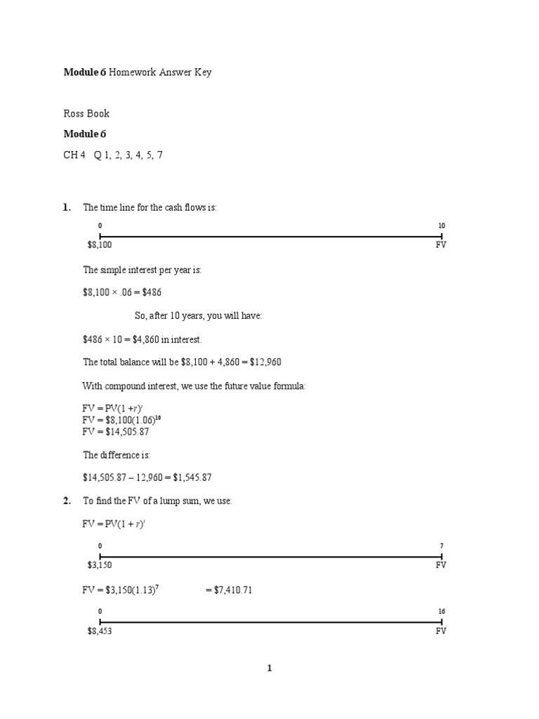 Module 6 Homework Answer Key | PDF | Present Value | Mathematics