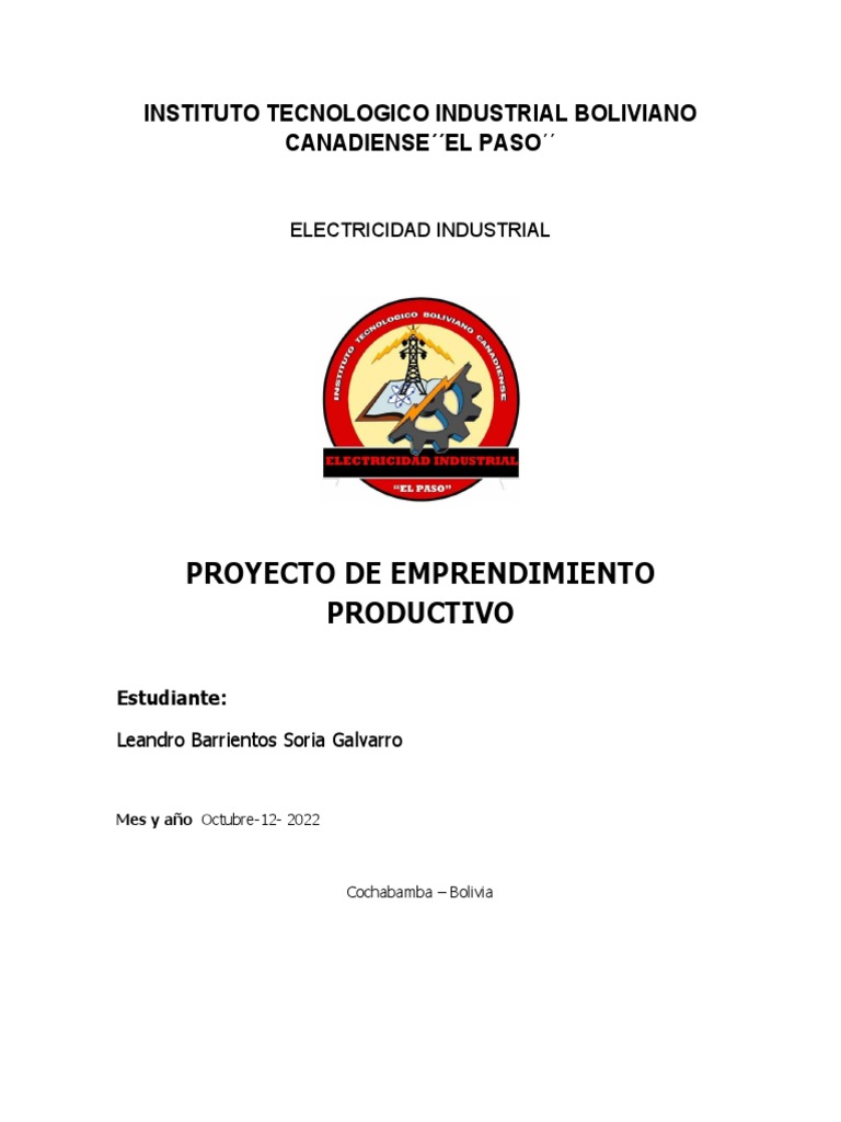 Proyecto de Emprendimiento Productivo | PDF | Marketing | Costo