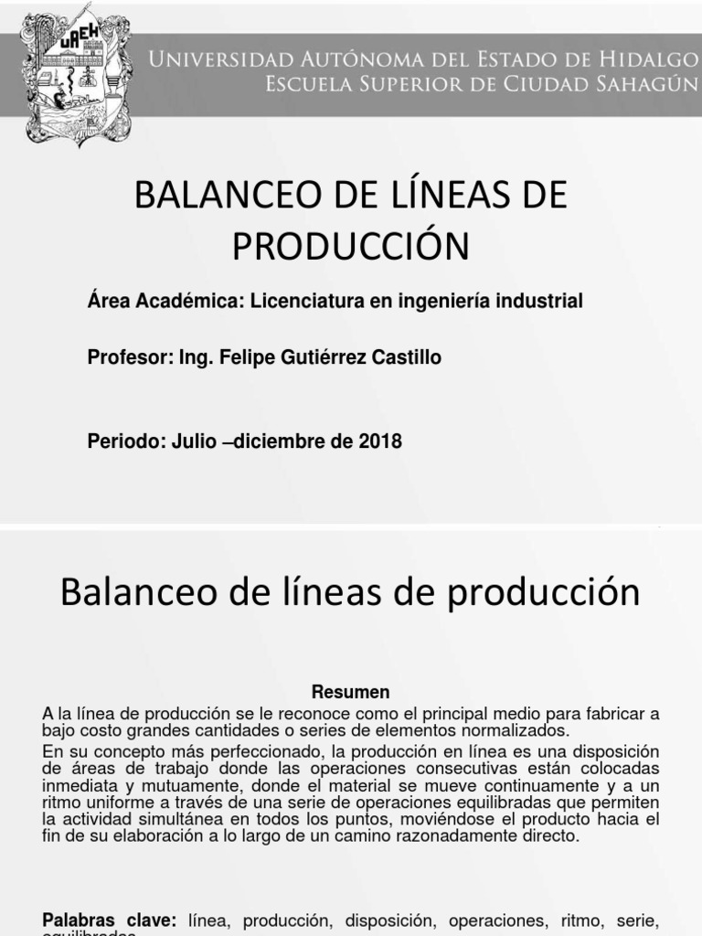 Balanceo de Lineas de Produccion | PDF