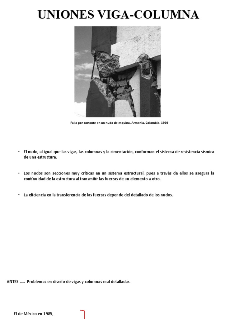 Uniones Viga Columna | PDF | Viga (Estructura) | Hormigón