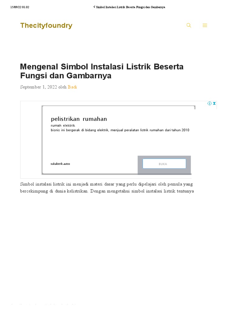 Simbol Instalasi Listrik Beserta Fungsi Dan Gambarnya | PDF | Teknologi ...