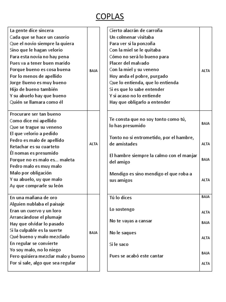 Coplas Pedro Infante y Jorge Negrete | PDF