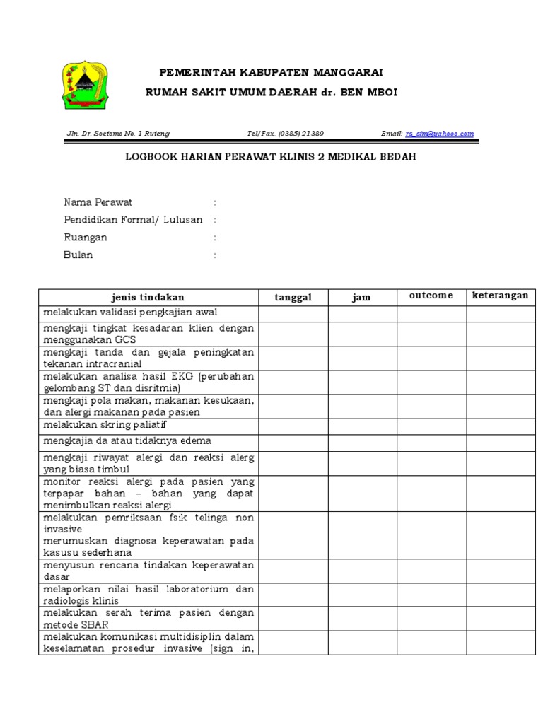 Contoh Logbook PK 2 Medikal Bedah | PDF | Pengembangan Diri | Kesehatan ...