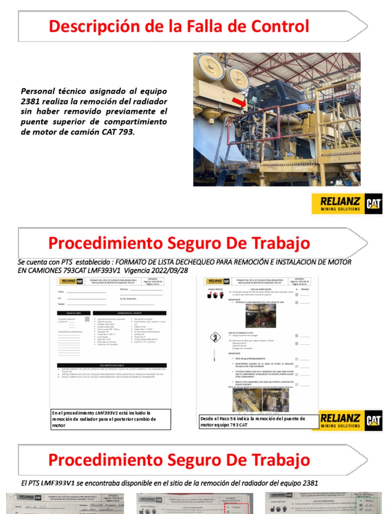 .Falla de Control Equipo 2381 No Remoción de Puente Superior de Motor ...