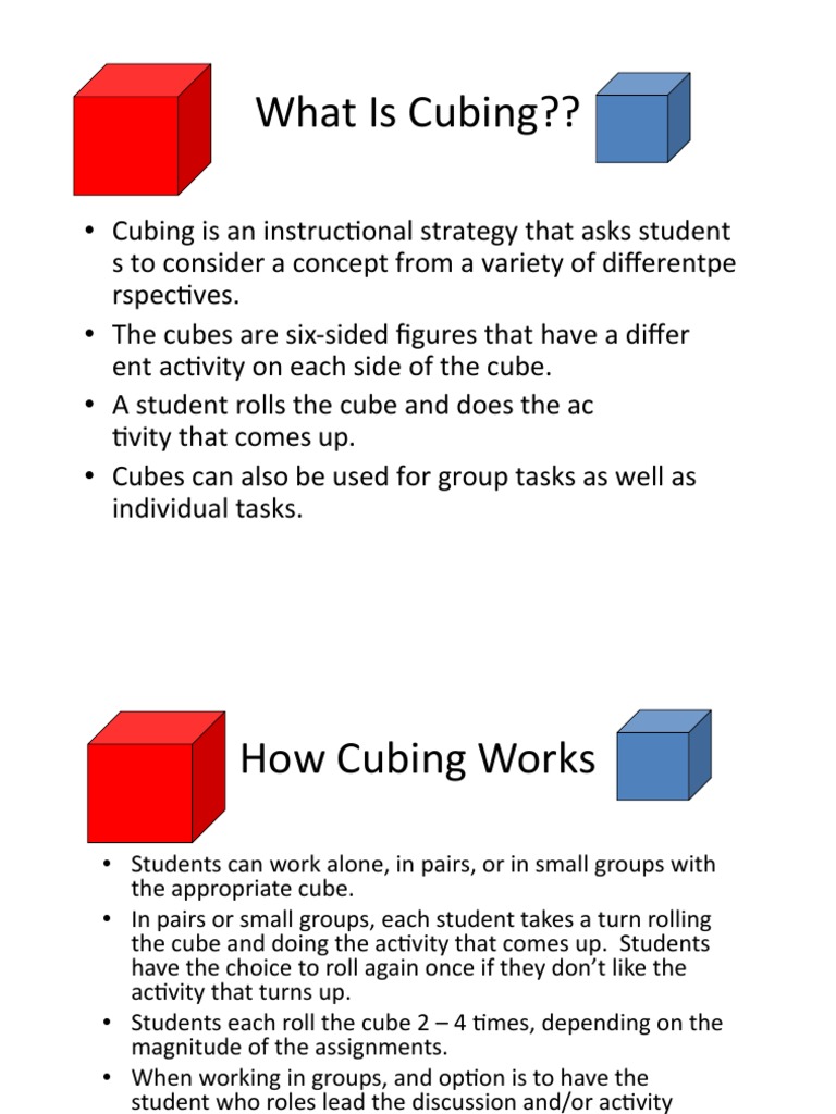 Exploring Cubing: An Instructional Strategy for Developing Critical ...