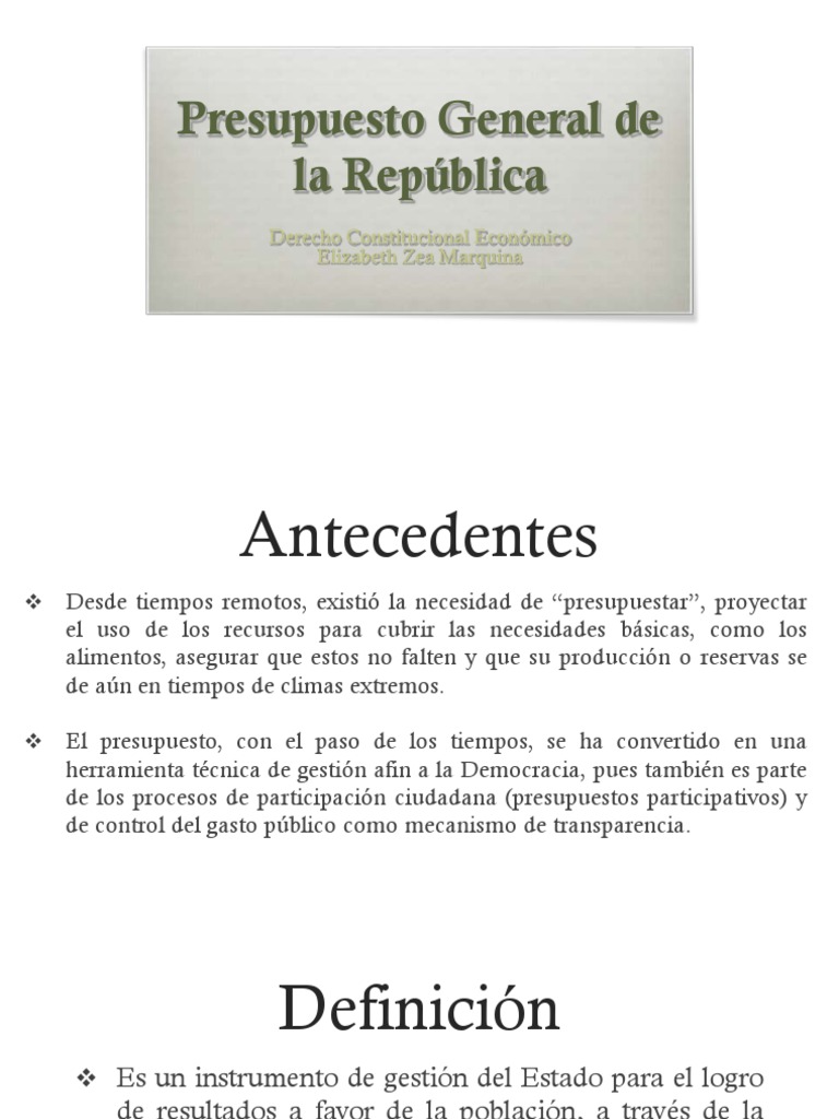 Presupuesto General De La República Descargar Gratis Pdf