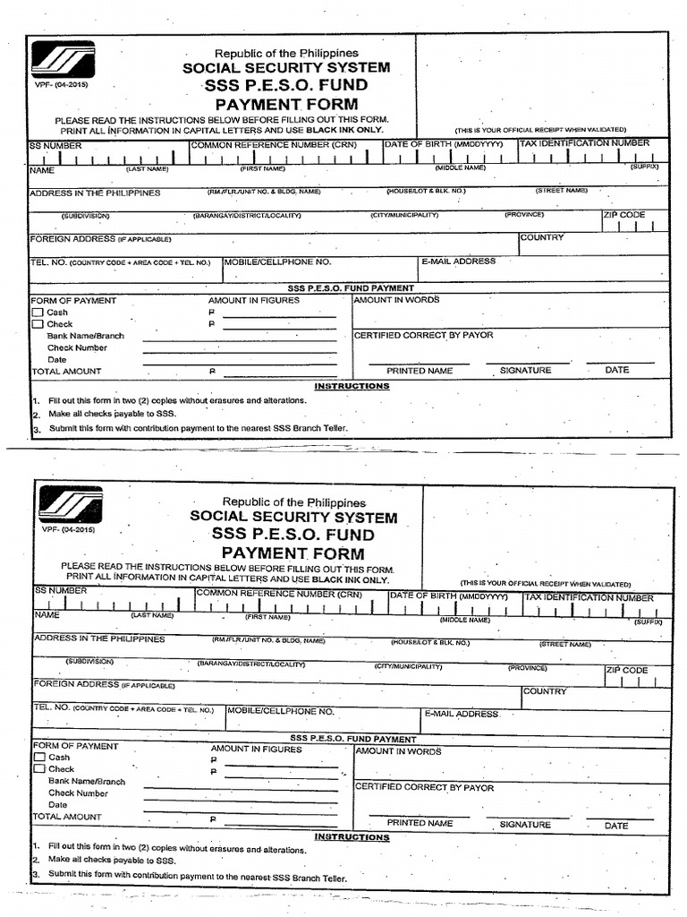 PESO Fund Payment Form | PDF