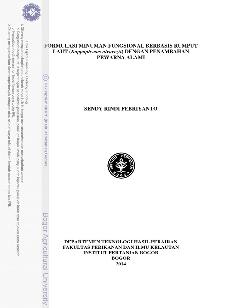 Formulasi Minuman Rumput Laut | PDF