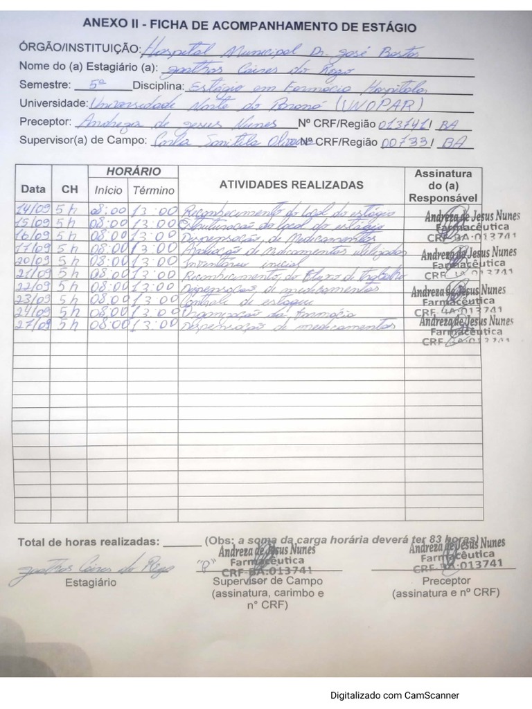 Hospitalar-Ficha de Acompanhamento | PDF