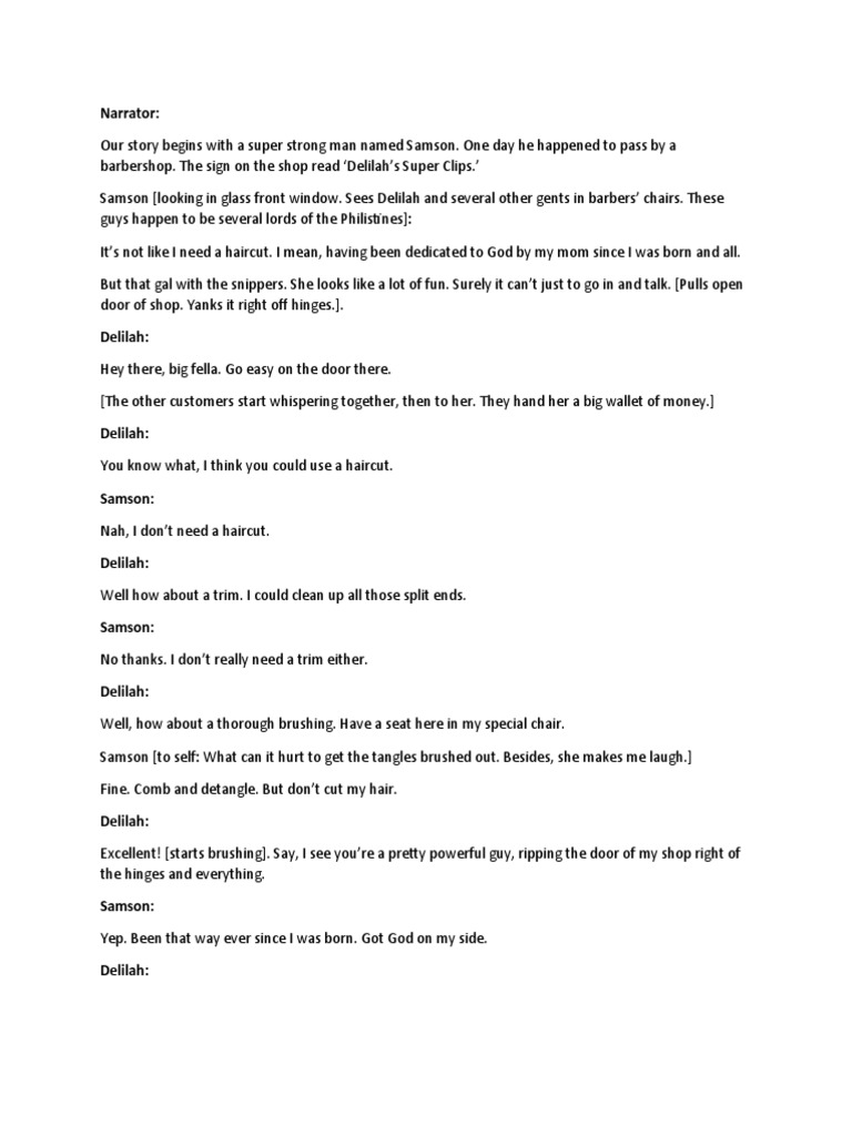Samson And Delilah Pdf Samson Delilah