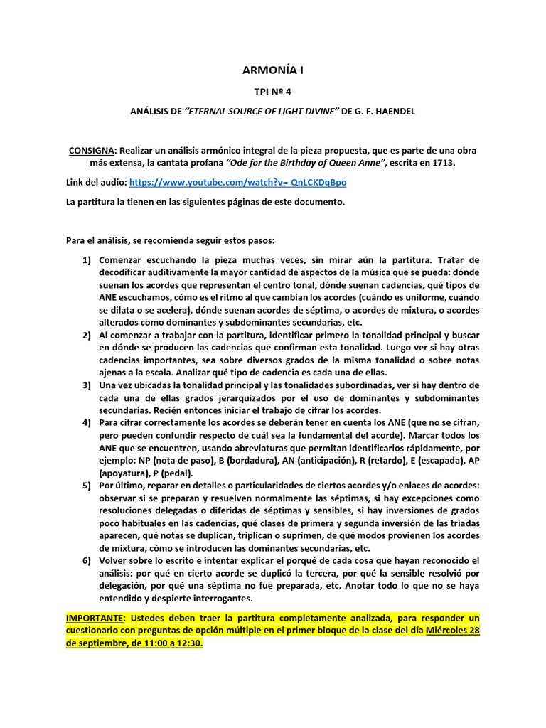 TPI #4 - Análisis de Haendel | PDF | Acorde (Música) | Armonía