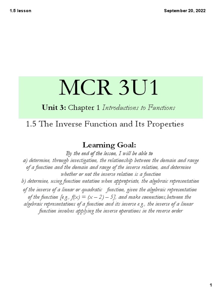 1 5 Lesson Pdf Function Mathematics Analysis