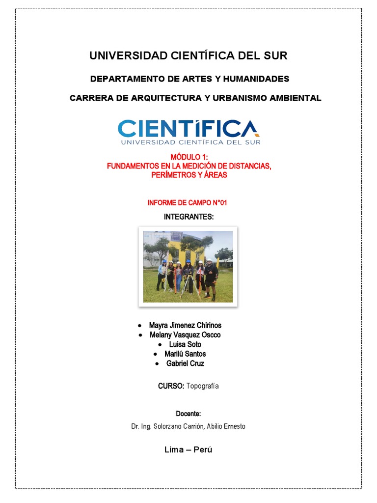 Estructura de Informe de Campo | PDF | Topografía | Medición