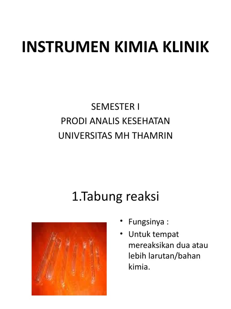Instrumen Kimia Klinik Smt 1 Pdf