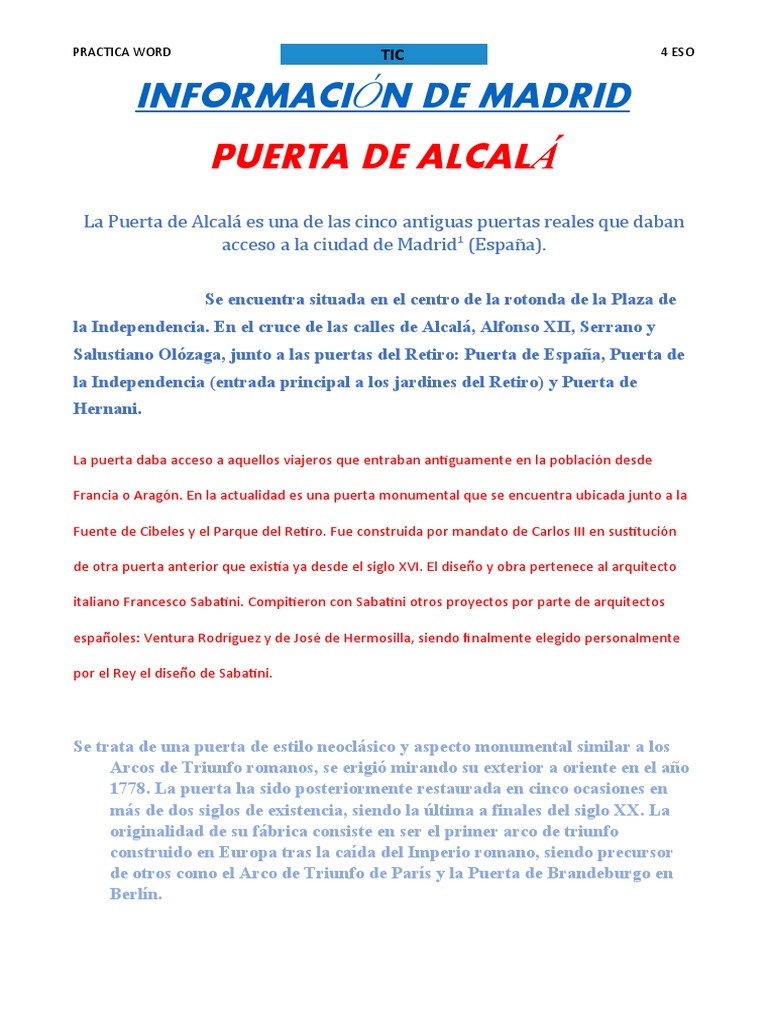 La Puerta de Alcalá | PDF