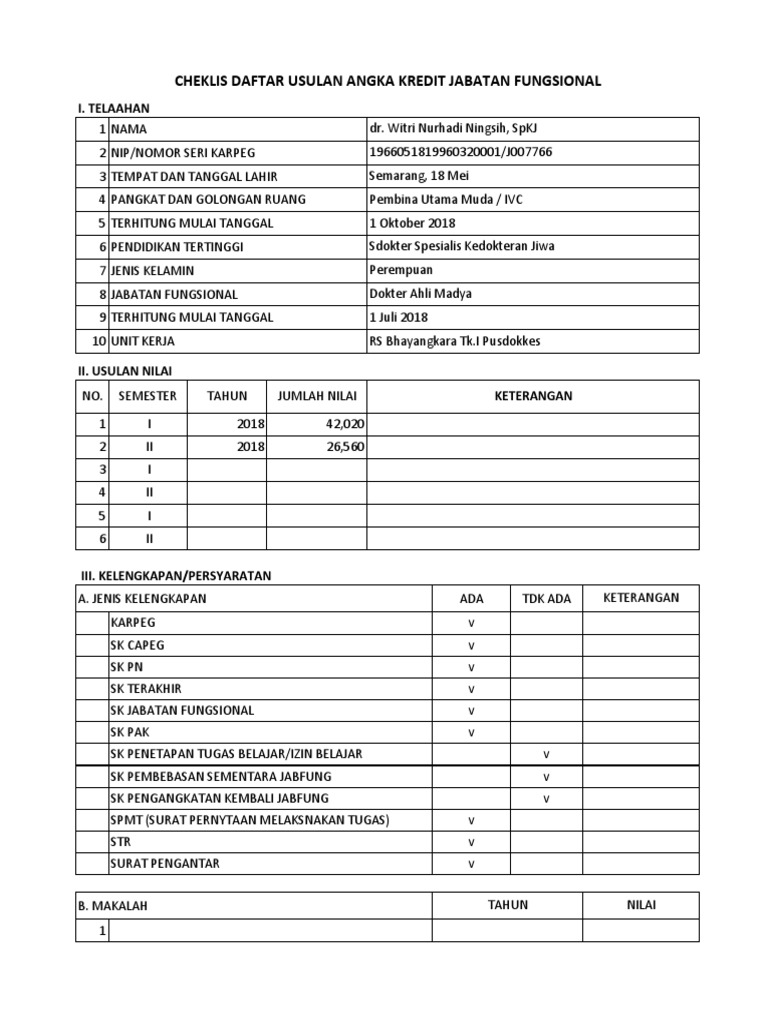 Latihan Penilaian Dupak | PDF