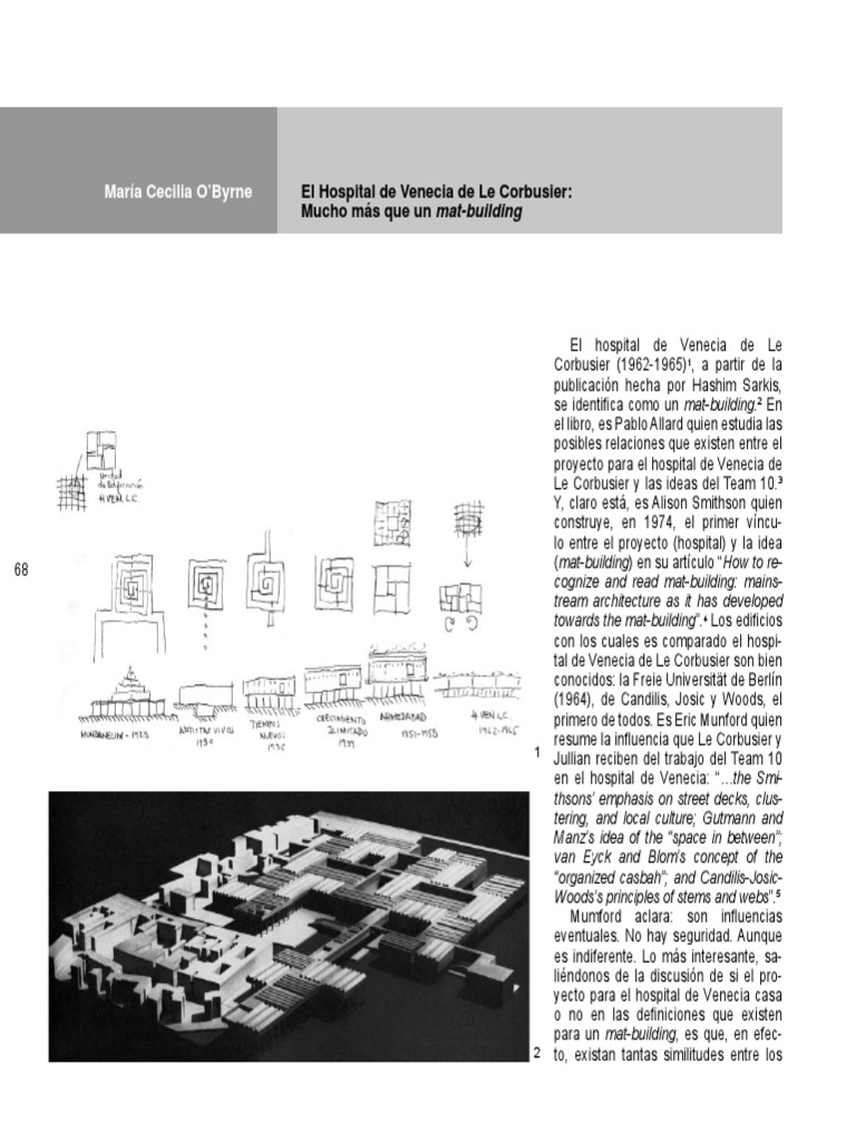Hospital de Venecia: Mat-Building de Le Corbusier | PDF