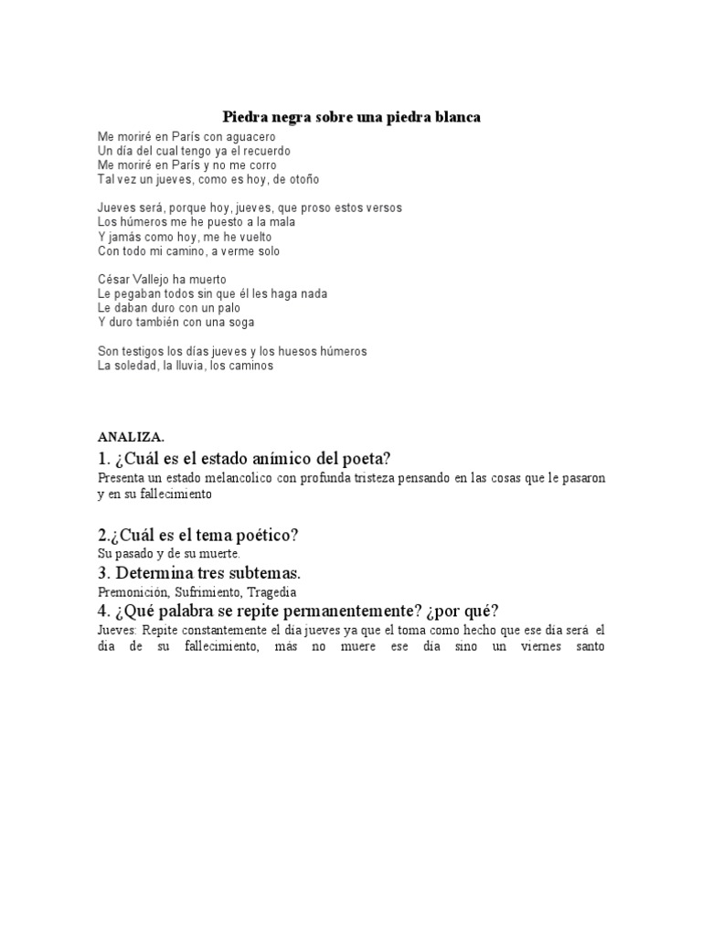 Piedra Negra Sobre Una Piedra Blanca | PDF