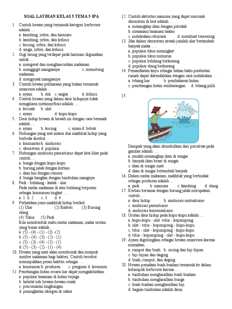 Latihan Tema 5 Ipa Kls 5 | PDF