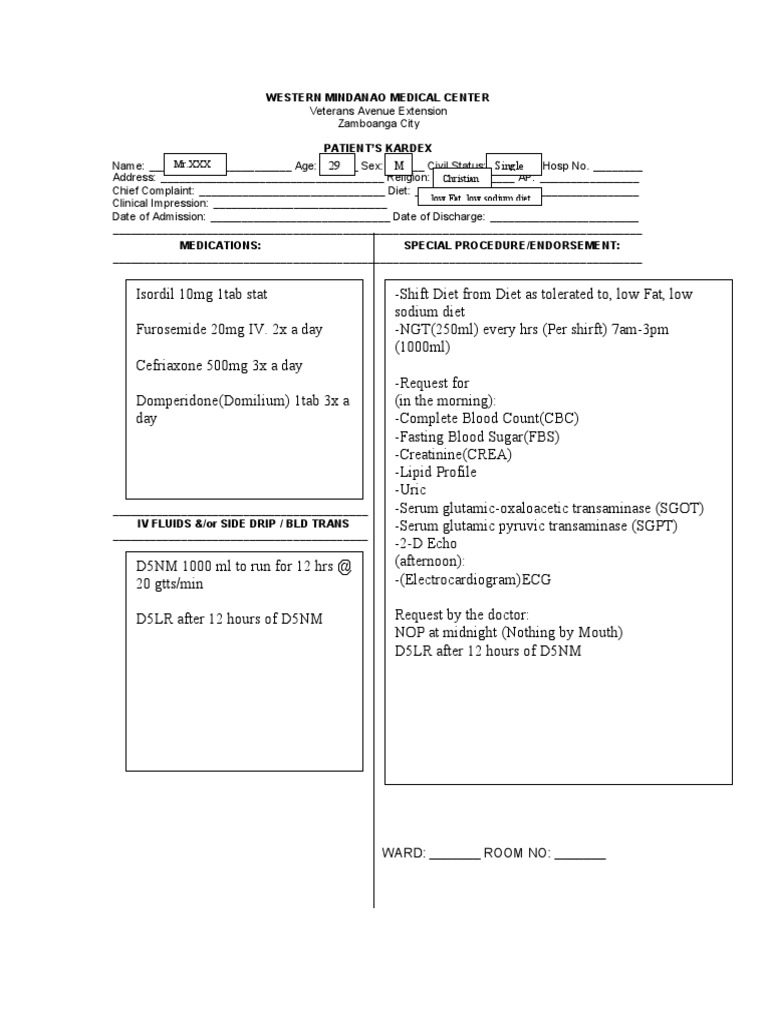 Kardex VS Monitoring Sheet Sanaani | PDF | Clinical Medicine | Medical ...