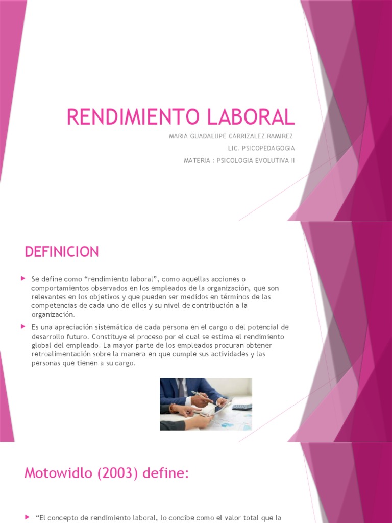 Definición y Tipos de Rendimiento Laboral | PDF | Comportamiento ...