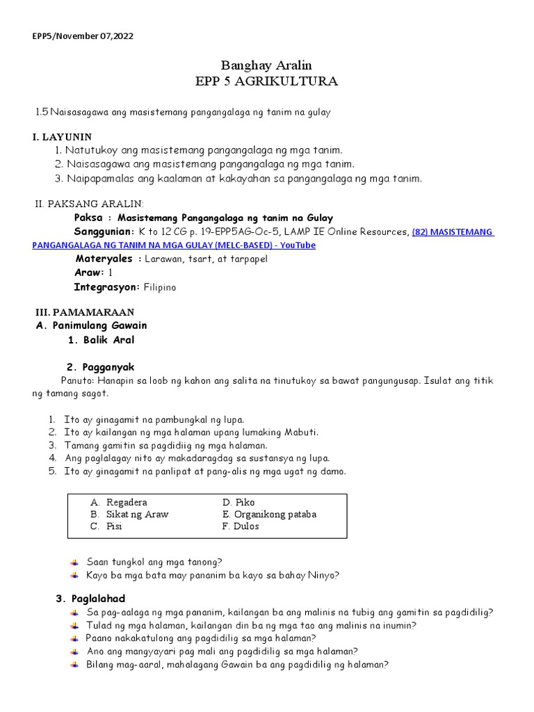 EPP LP Q2 Week 1 Day 1 | PDF