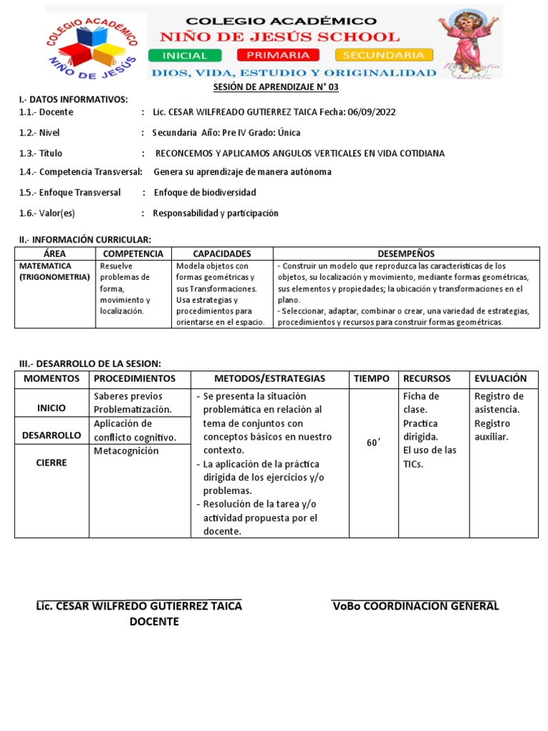 Clase 03 Trigo Pre Iv Sec | PDF | Geometría | Aprendizaje